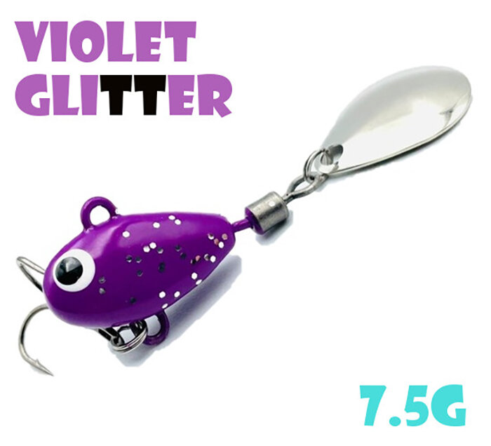 Блесна Тейл-Спиннер для рыбалки Uf-Studio Hurricane 7.5g #Violet Glitter