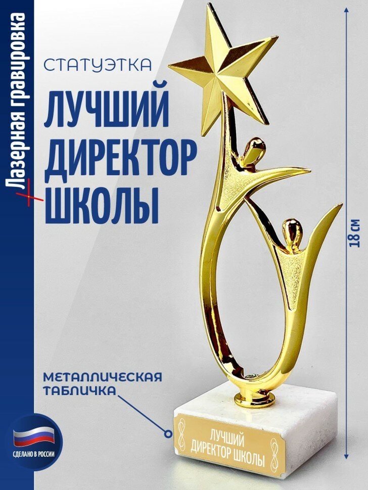 Статуэтка "Лучший директор школы" со звездой (18 см)