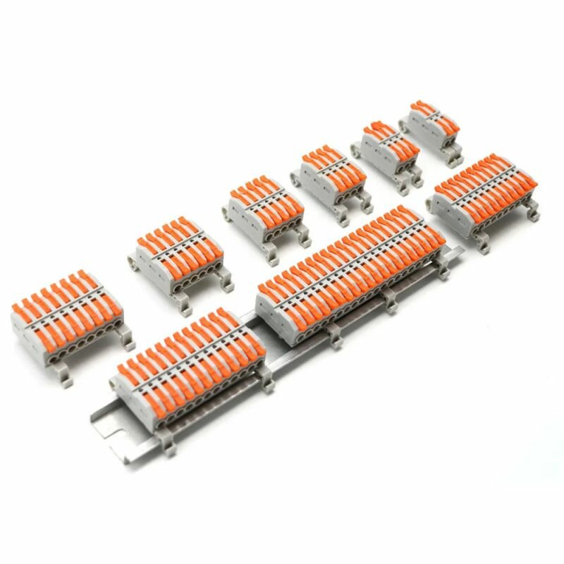 2-20-контактный быстроразъемный кабельный разъем для проводов, быстроразъемный терминал рельсового типа, компактный электрический клеммник