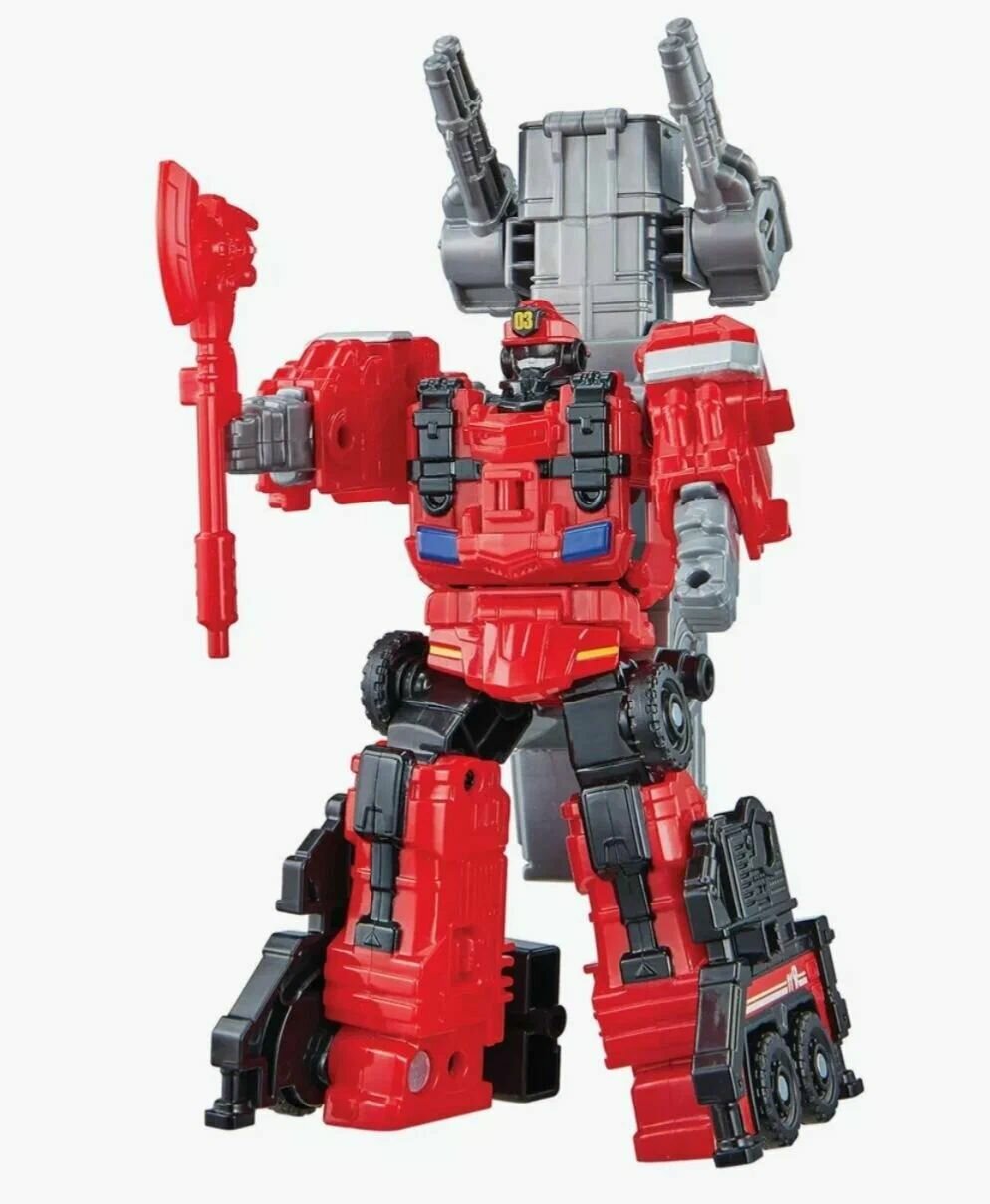 Робот Трансформер, тобот мини L NEW (XL) (пожарный наряд), Young Toys, 301160