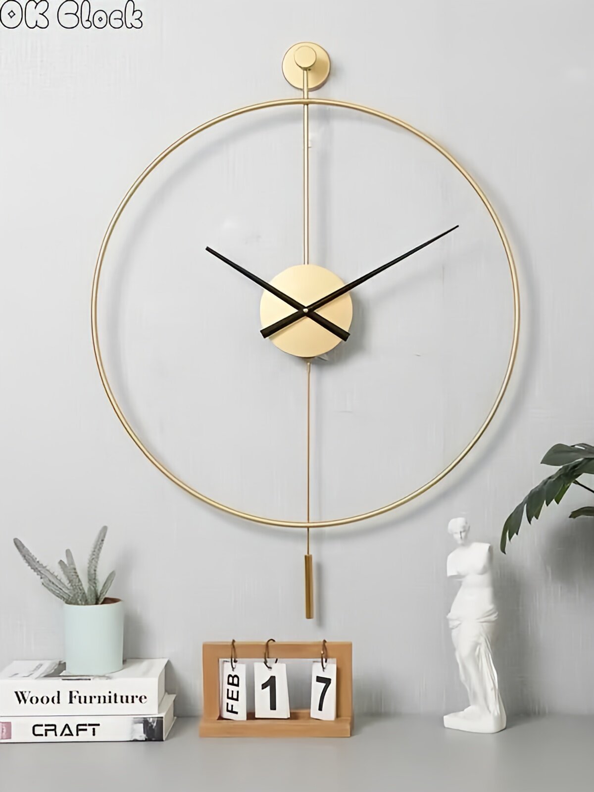 Настенные часы Haw mara3H "OK Clock", кварцевые, плавный ход, металл