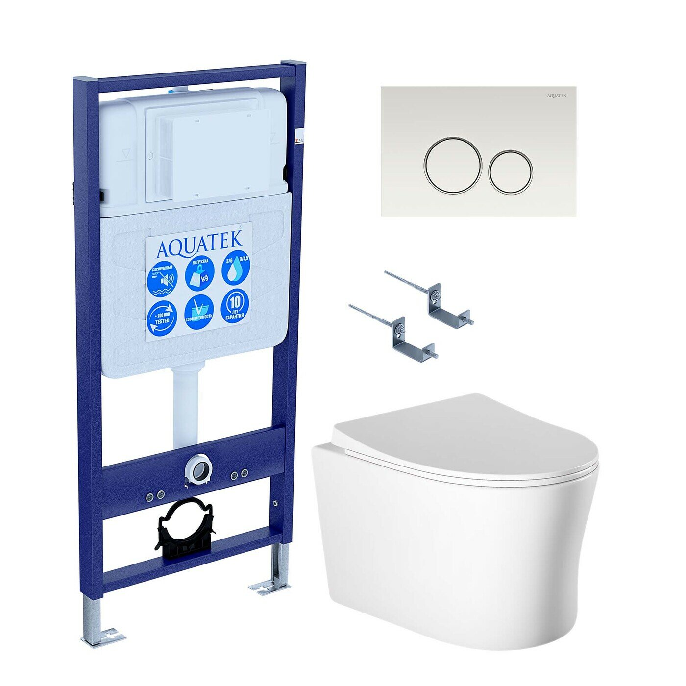 Унитаз с инсталляцией Акватек Ника SET AQUATEK НИКА-016 4в1