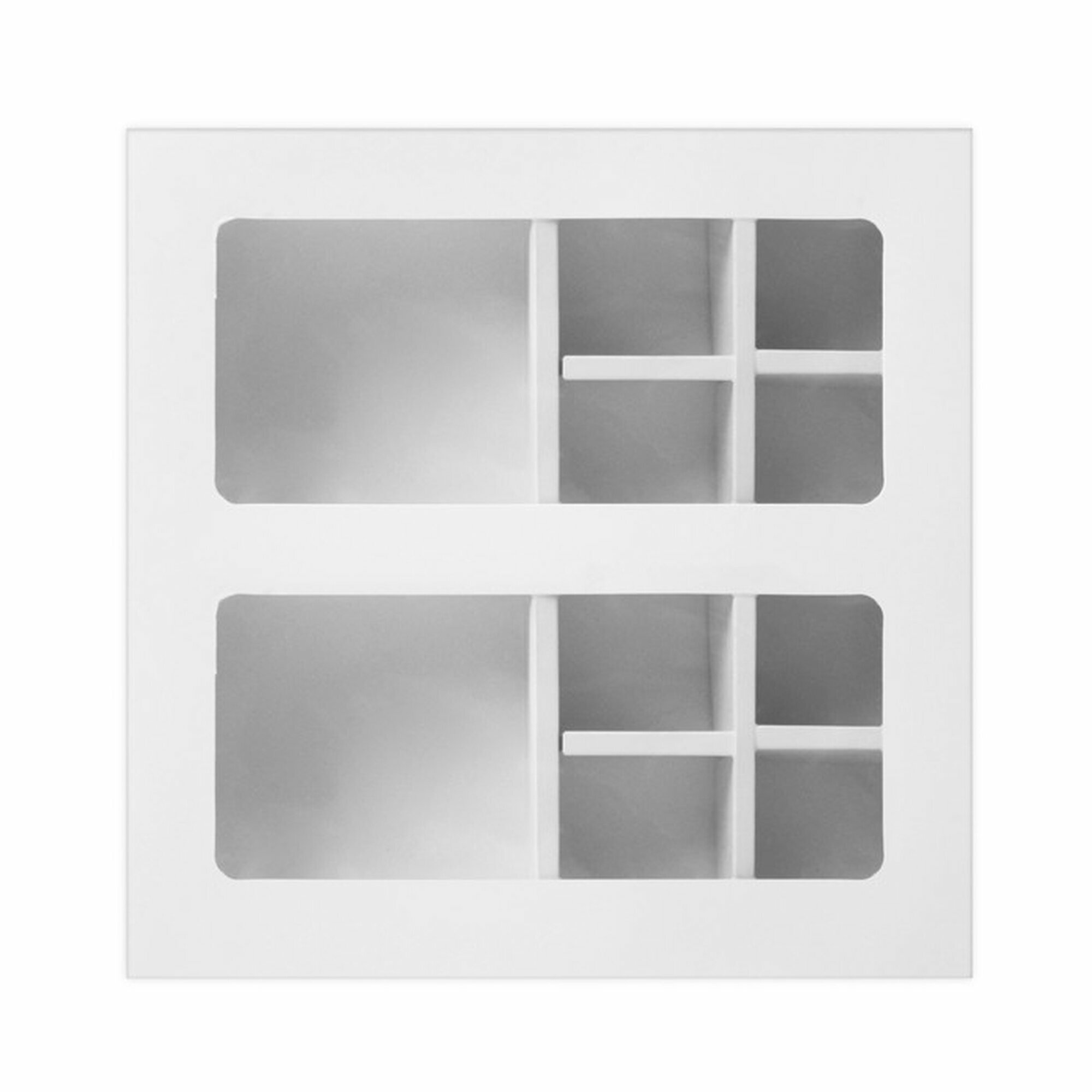 Коробка для 8 конфет + шоколад, с окном, белая, 17.7×17.8×3.8 см. Кондитерская упаковка