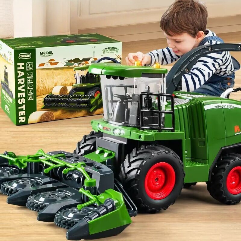 Электрическая игрушка жатки трактора корабля инженерства фермера дистанционного управления, зеленый
