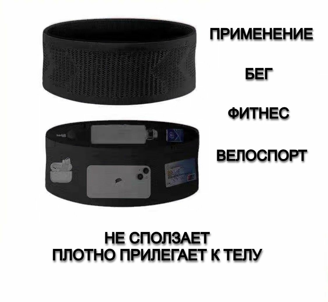 Сумка поясная , черный — фото 1