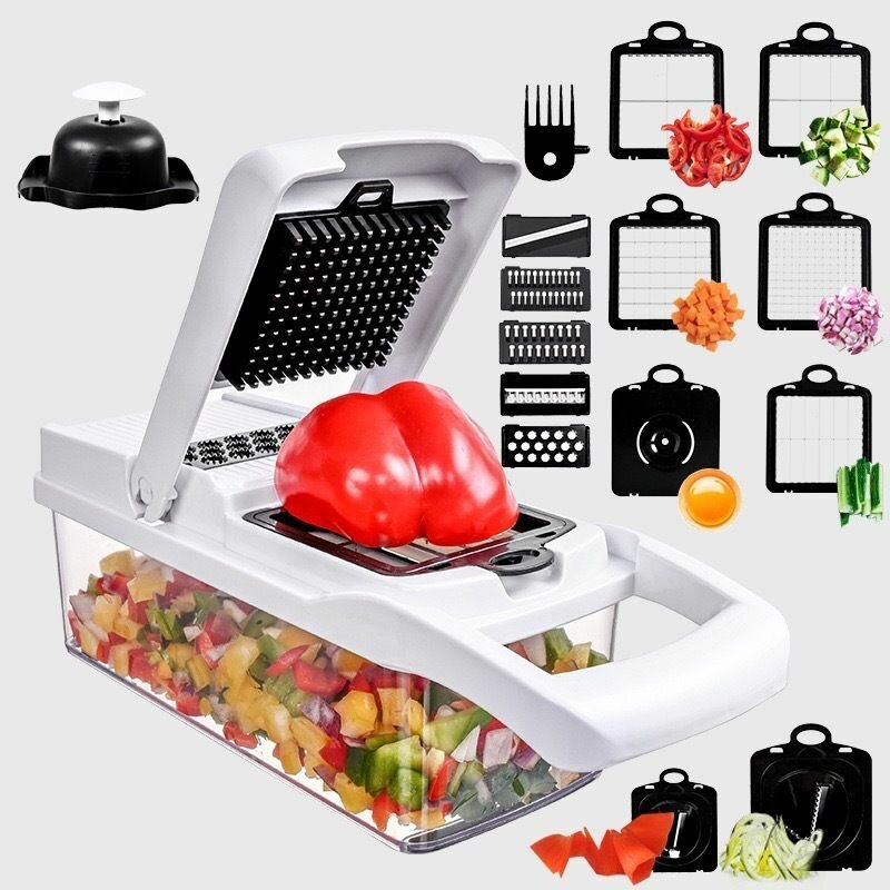 Фрукто-овощерезка BeEV Slice PRO PLUS для нарезки кубиками, шинковки и терки удобный кухонный инструмент