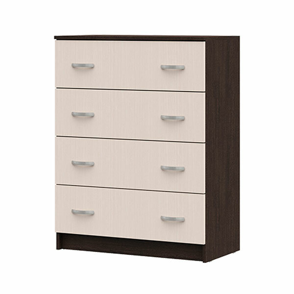Комод с 4 ящиками, Бася КМ 554, 80 см х 41,8 см х105 см, ЛДСП, венге/белфорт