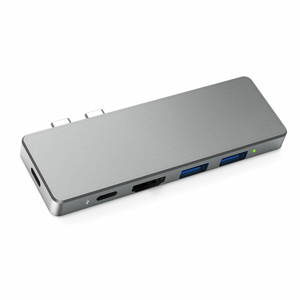 Адаптер-концентратор USB-C из алюминиевого сплава 7 в 2 с 2 разъемами Thunderbolt 3