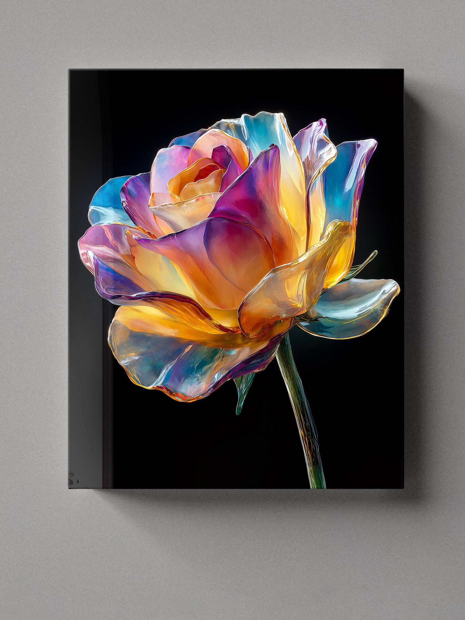 Картина Postermarket "Хрустальная роза" стекло, цифровая печать, 40х50 см,