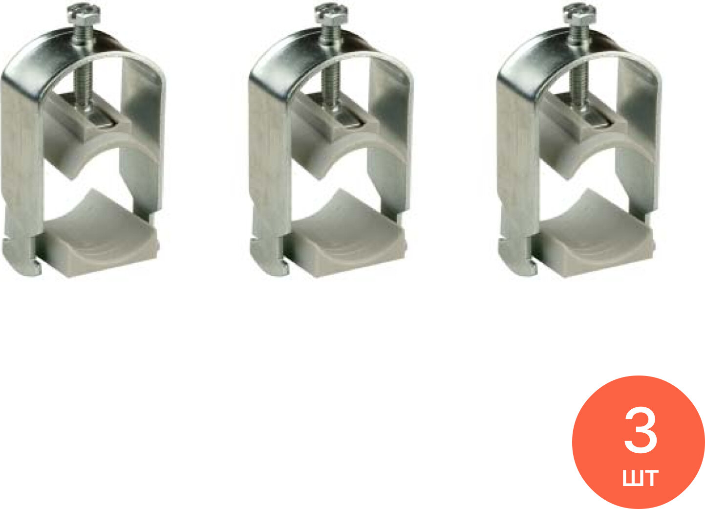 Зажим для кабеля DKC / ДКС для С-профиля, из прочной оцинкованной стали, диаметр проводника 6-14мм, 1шт. / электрика (комплект из 3 шт)