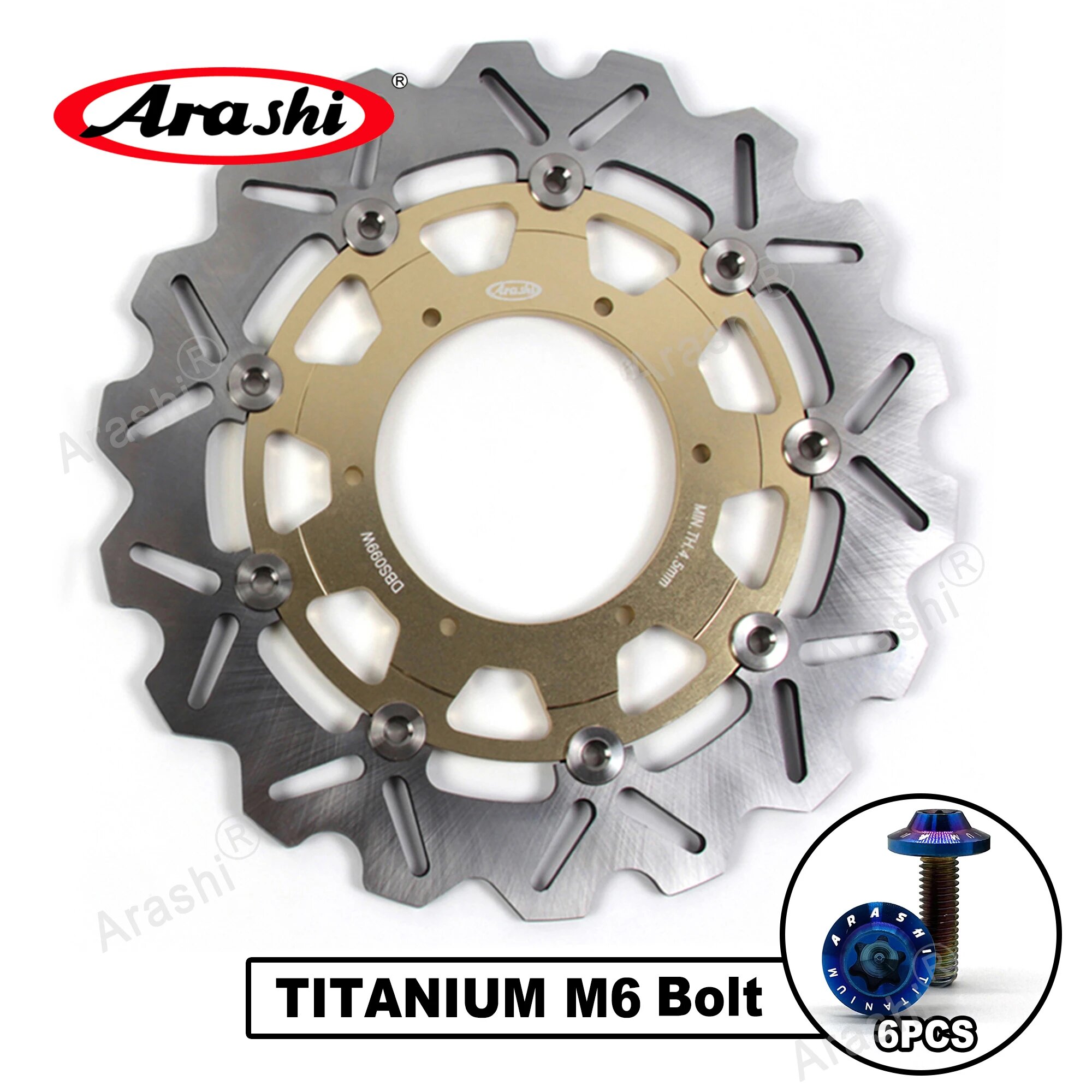 Arashi 1 шт. плавающий передний тормозной диск с ЧПУ для BMW F650GS ABS 2001 2002 Gold Blue Bolt A