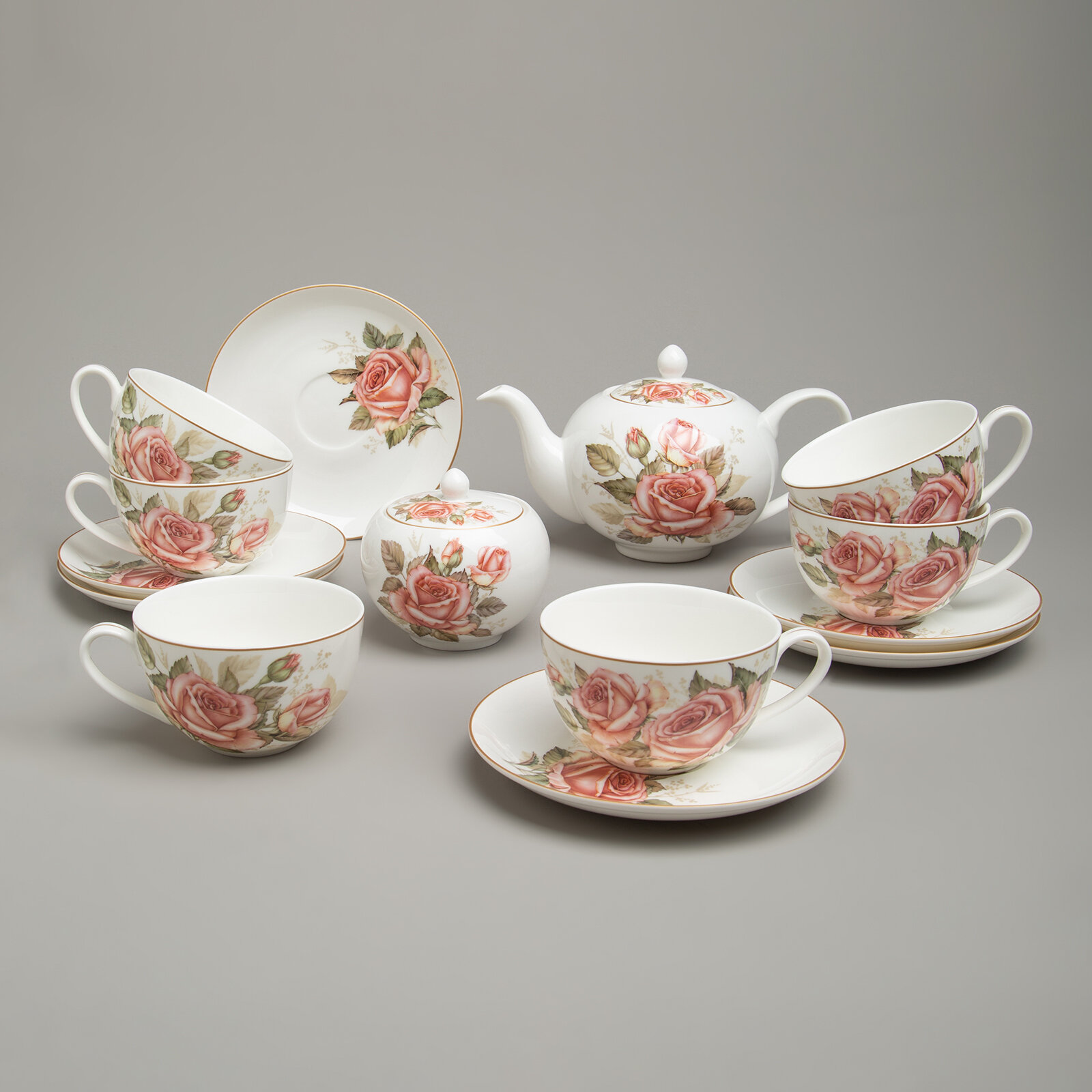 Сервиз чайный 590-683 lefard корейская роза на 6 пер. 14 пр.
