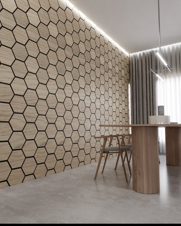 Декоративные акустические панели МДФ на фетровой подложке 650х800х20мм