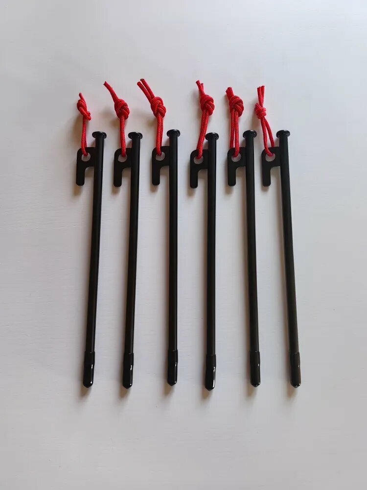 Комплект (6 шт) стальных гвоздей-колышков для палатки/тента для кемпинга