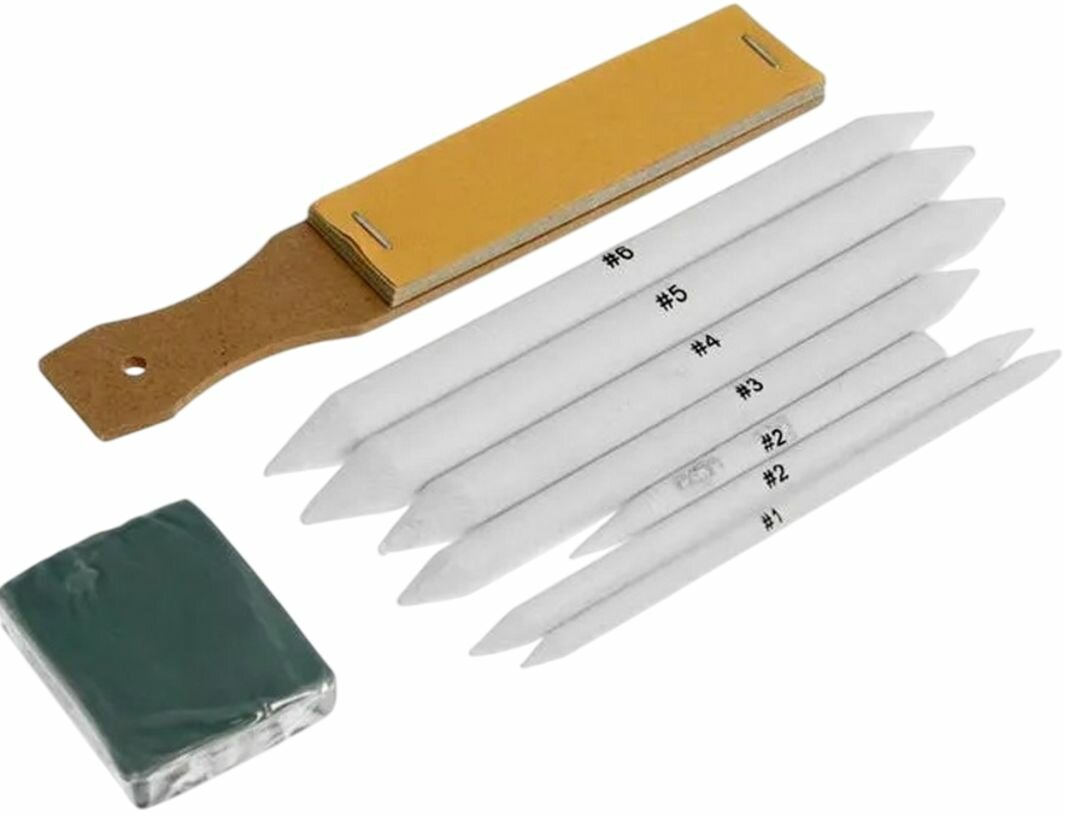 Набор инструментов для растушёвки, растушевка для рисования и пастели, бумажные карандаши для растушевки угля и графита, комплект 8 предметов с наждачкой и ластиком-клячкой