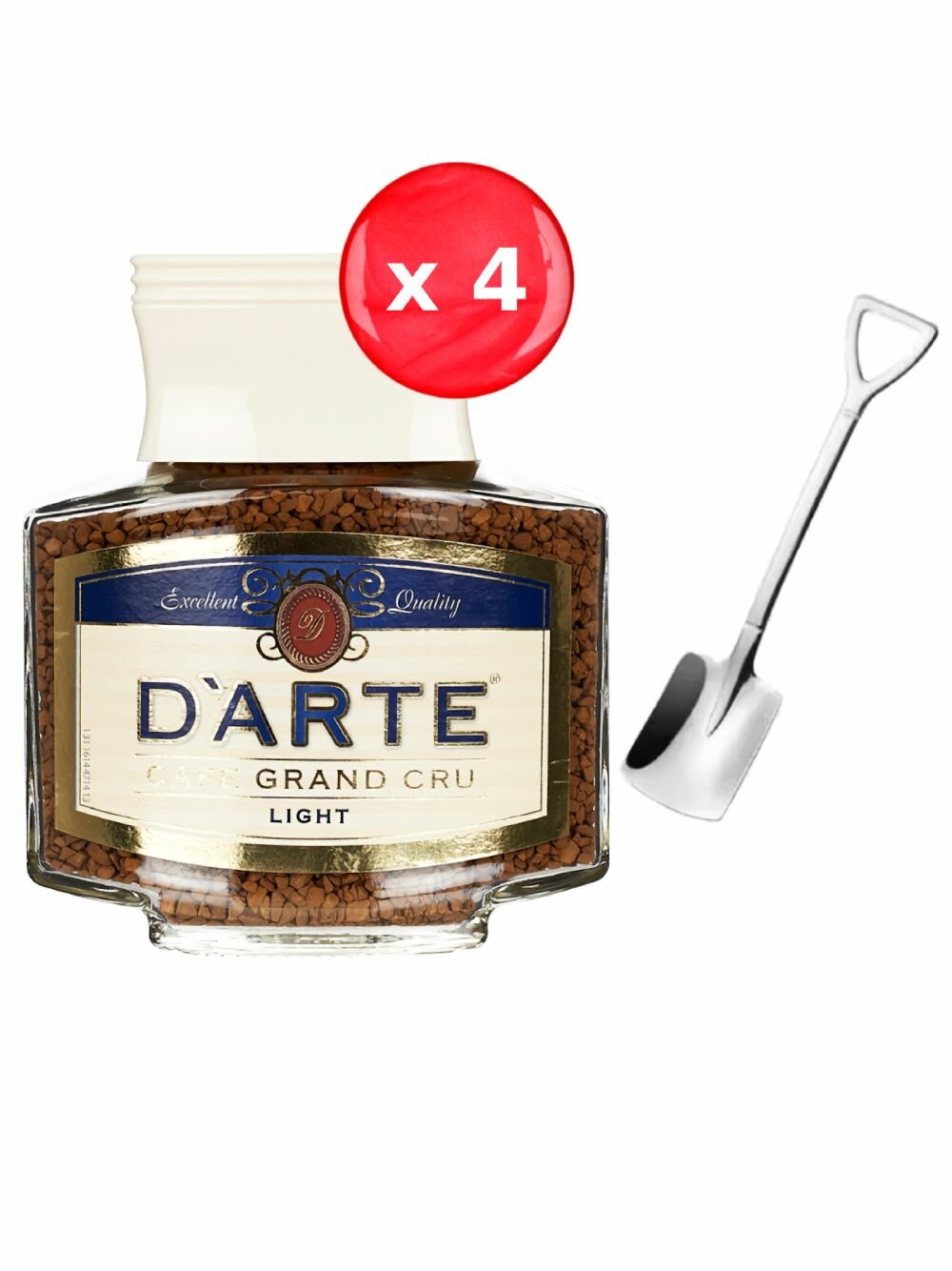 Кофе DARTE light растворимый сублимированный, 100 г х 4 шт + ложка