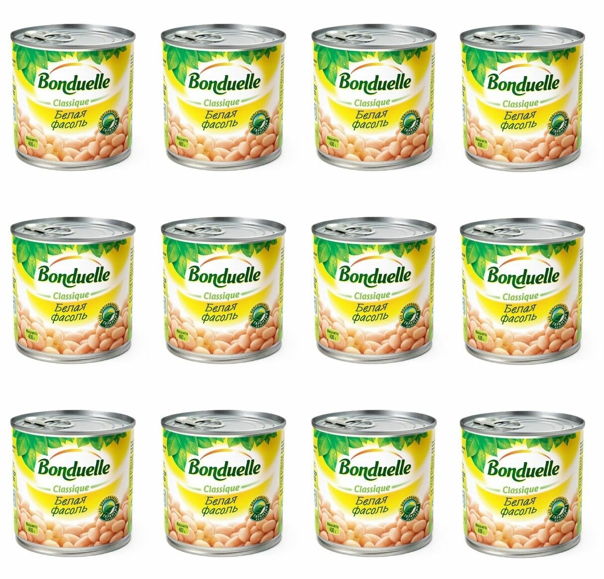 Бондюэль Фасоль белая, 400 г, 12 шт в коробке