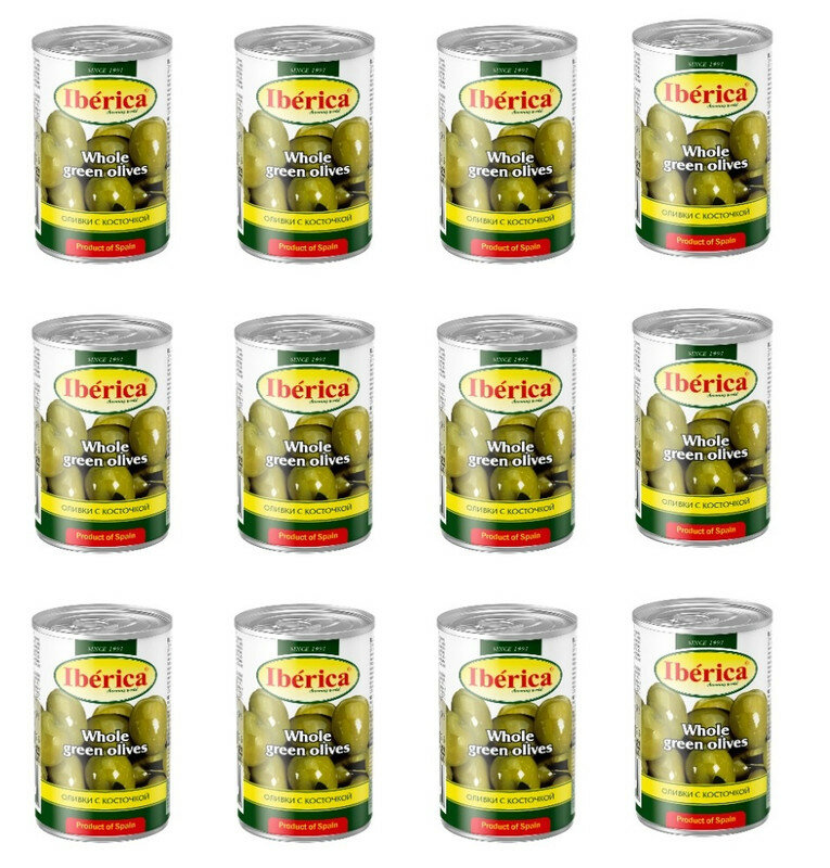 Iberica Оливки с косточкой, 420 гр, 12 упаковок в коробке