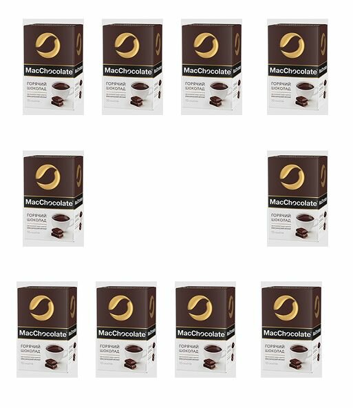 MacChocolate Горячий шоколад Классический аромат, 20 г, 10 стиков, 10 уп