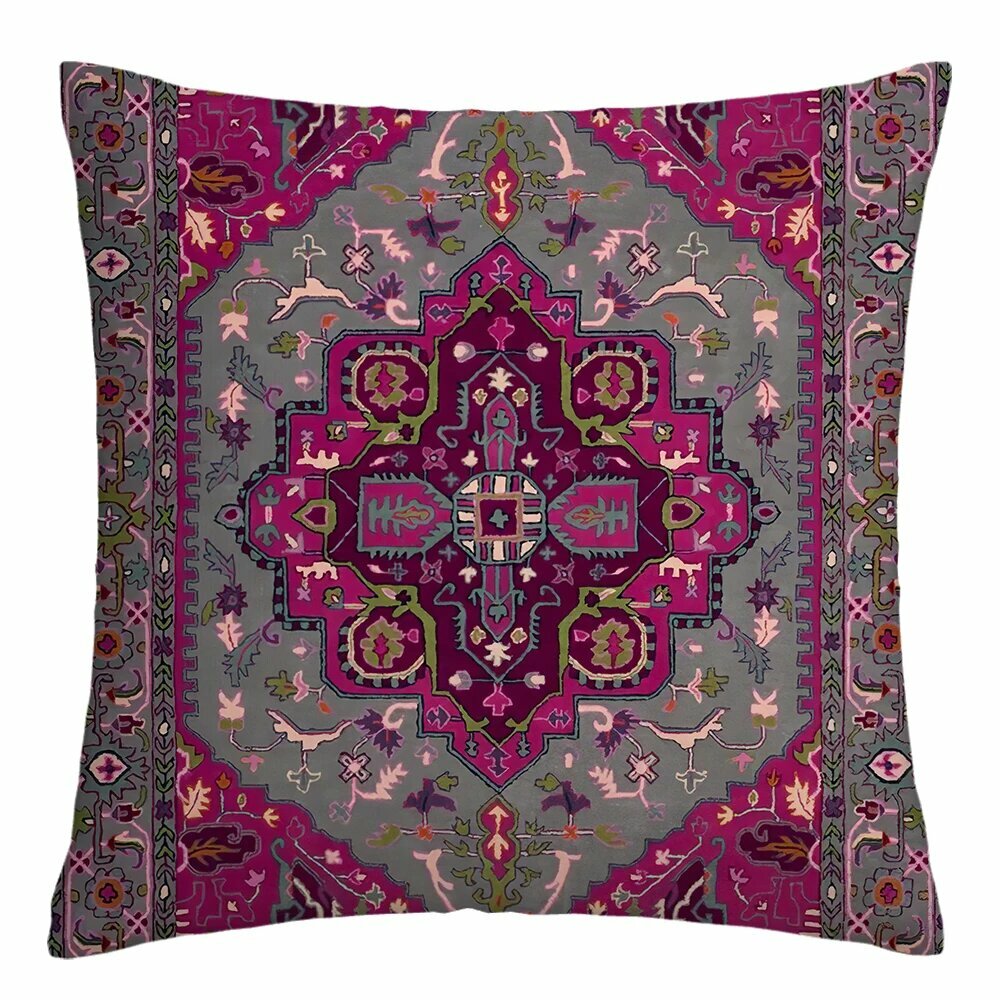 Марокканский этнический чехол для подушки из полиэстера Фиолетовый, 60x60cm, 7