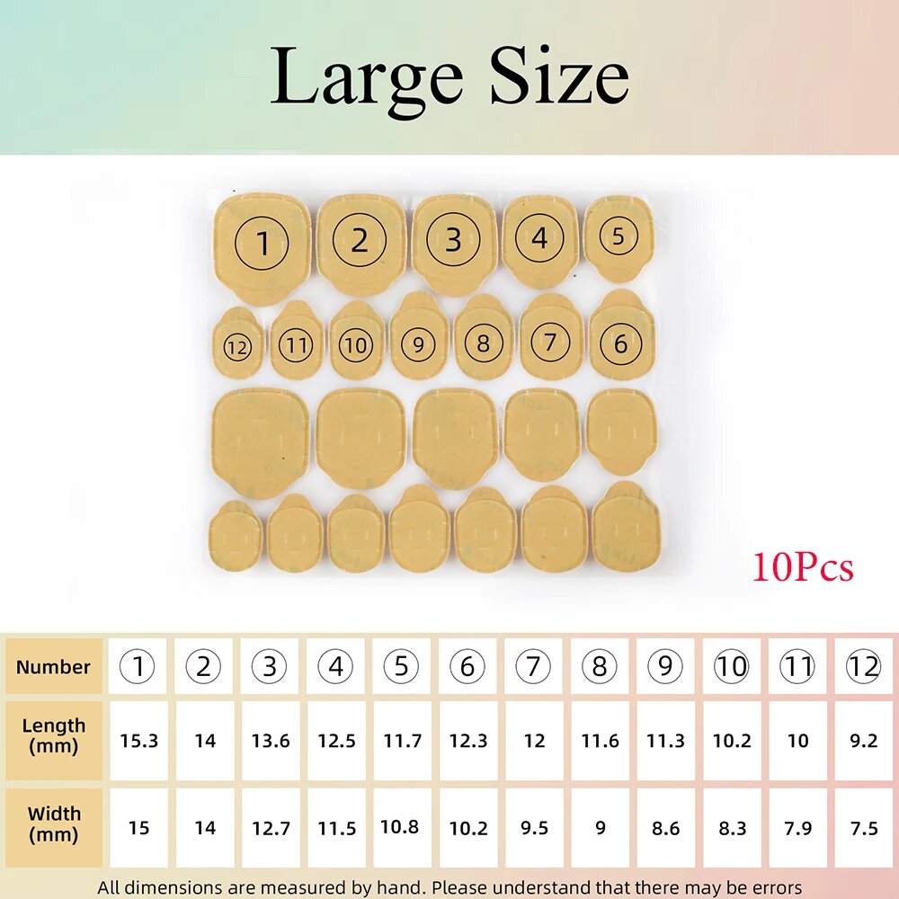 Бежевые накладные ногти Large Size, 10 шт