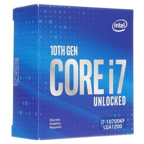 Процессор Intel Core i7-10700KF BOX (BX8070110700KF) - LGA 1200, 8 x 3.8 ГГц, L2 - 2 МБ, L3 - 16 МБ, 2хDDR4-2933 МГц, TDP 125 Вт