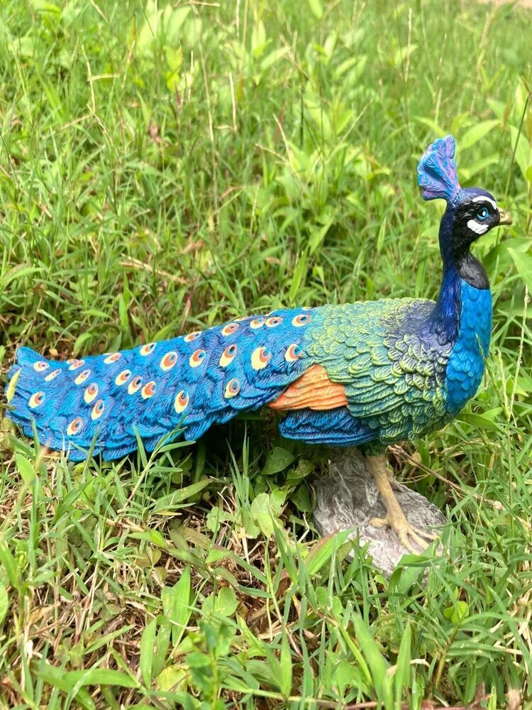 Имитация животного павлина модель синего, зеленого и белого павлина статичные декоративные украшения