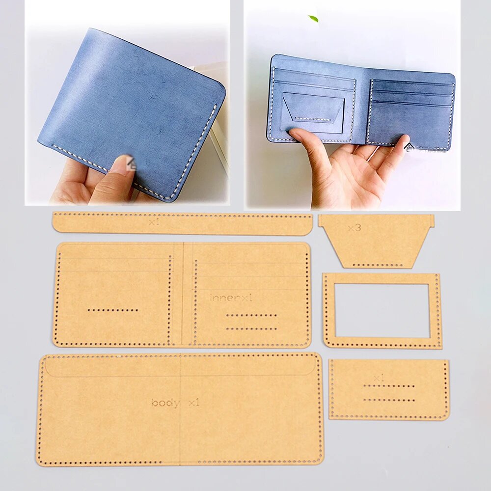 Швейная выкройка кошелька из кожи 9x10,5 см