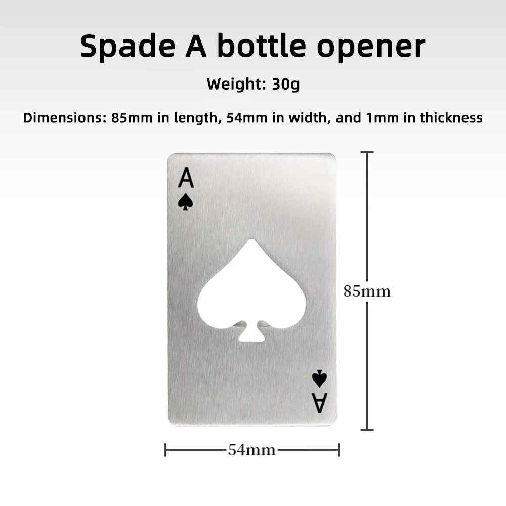 Открывалка Spade A, серебристая, 85x54x1 мм, 30г