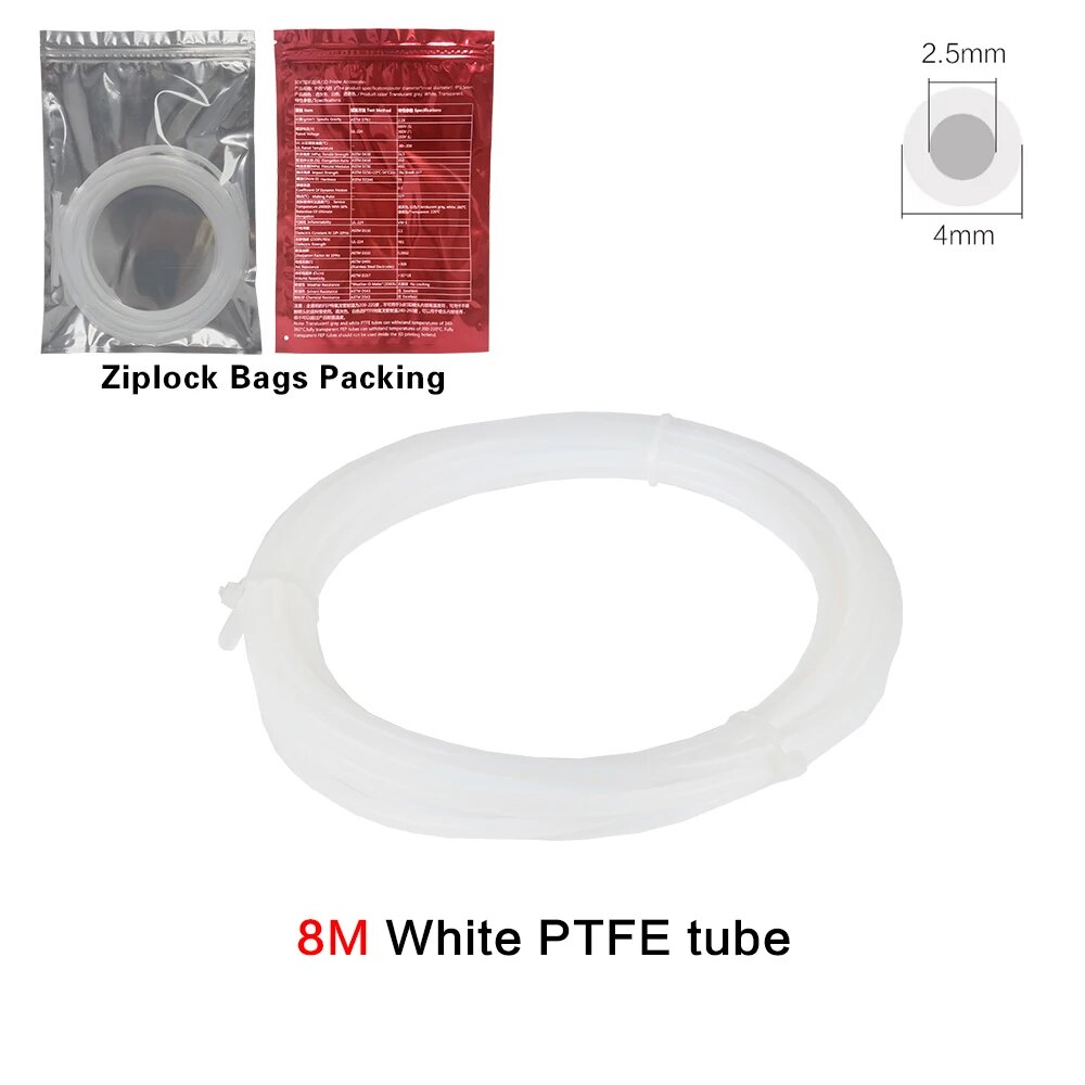 PTFE трубка White 8M для 3D принтера