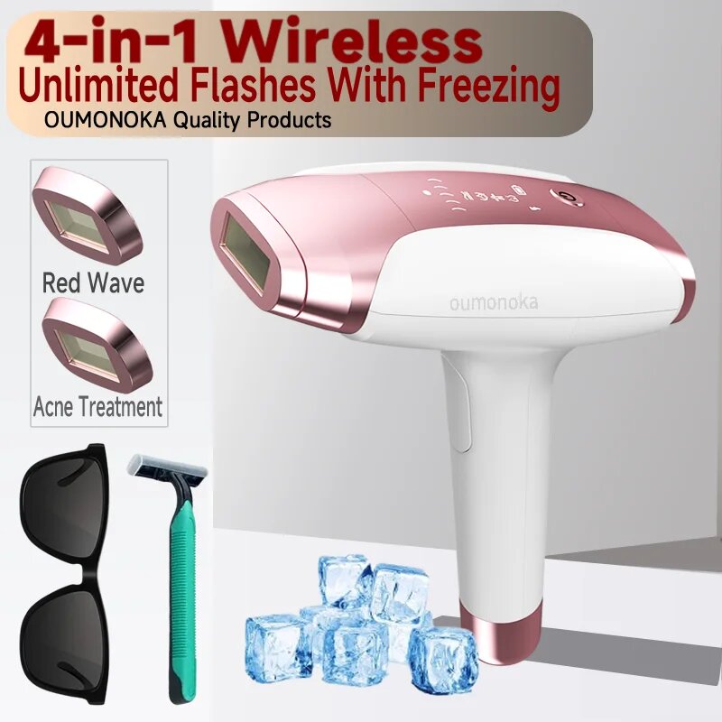 Беспроводной лазерный эпилятор Oumonoka для лица, Wireless Freezing
