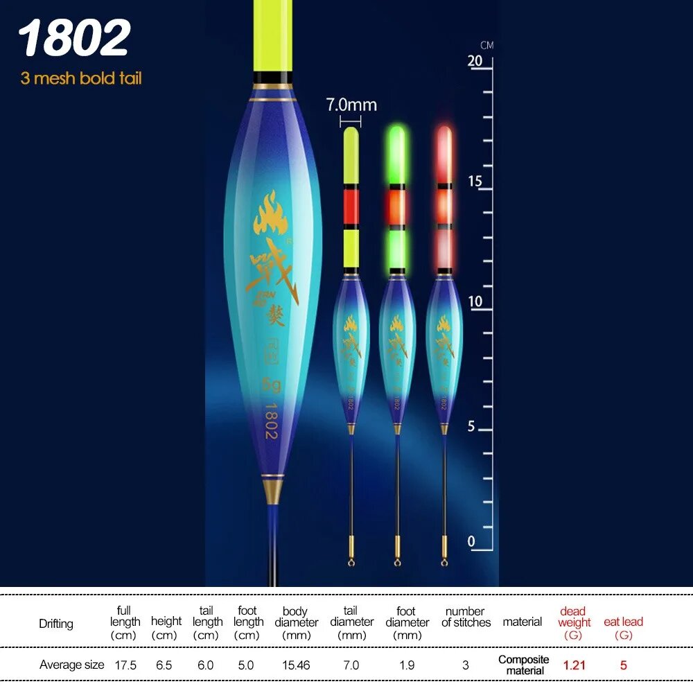 2 шт. новый индикатор, электронный поплавок для рыбалки, скользящая дрейфующая трубка, буй, световой поплавок, 3 света, датчик гравитации, поплавки для ночной рыбалки