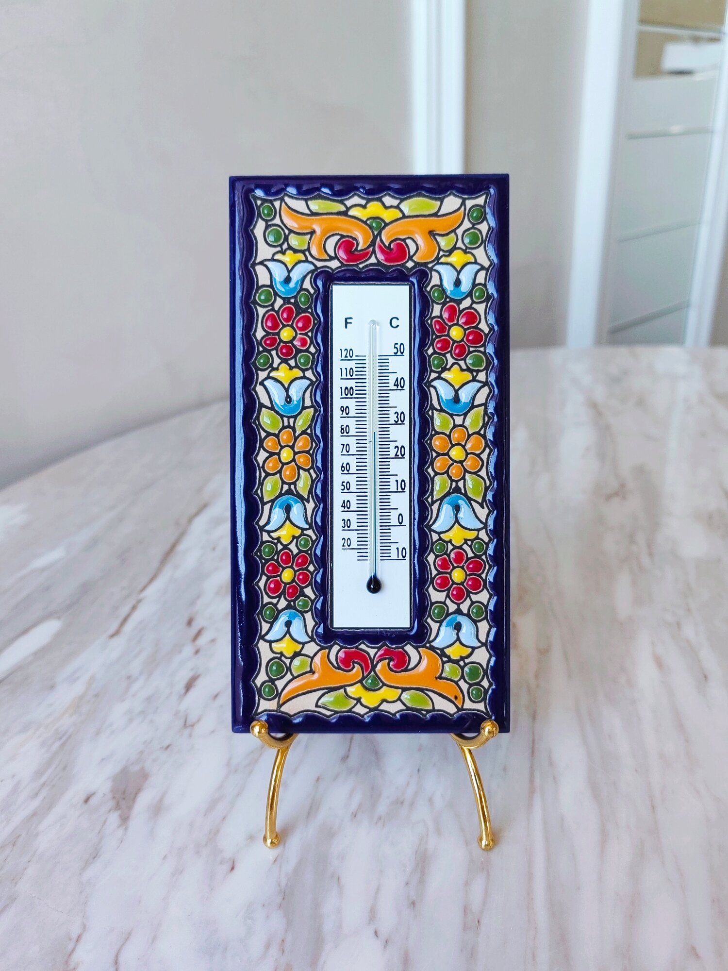 Термометр комнатный, настенный, безртутный Cercolon 7.5x15 см ручная работа испанских мастеров