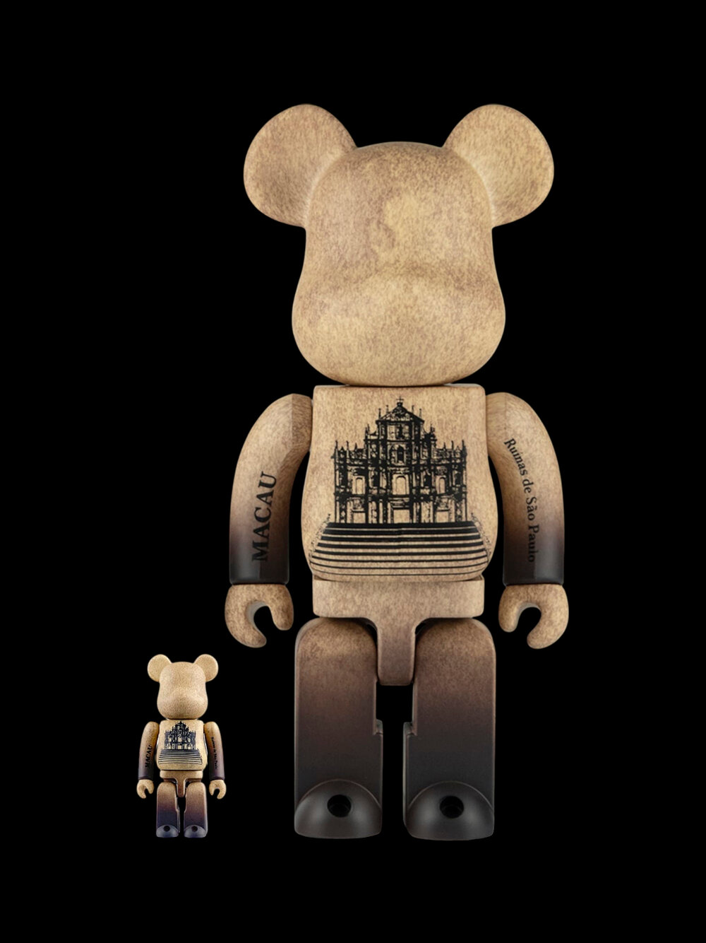 Коллекционная оригинальная фигура Bearbrick x Ruins of Saint Paul's 400% 100% / 28см высота / ABS пластик / Medicom Toy