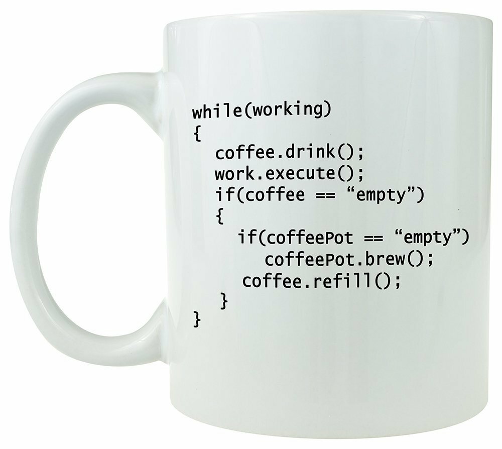 Керамическая кружка с забавным дизайном, объём 350 мл, кофейная чашка для программистов с дизайном кода, идеально подходит для любителей технологий, 8,2 x 9,5 см