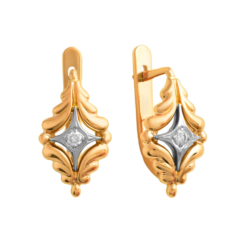 серьги из золота, с бриллиантами