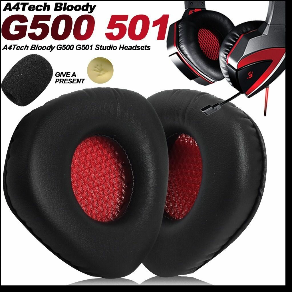 Амбушюры для наушников A4Tech Bloody G500 G501 Сменные амбушюры для наушников, сетчатые тканевые чехлы с памятью, губка