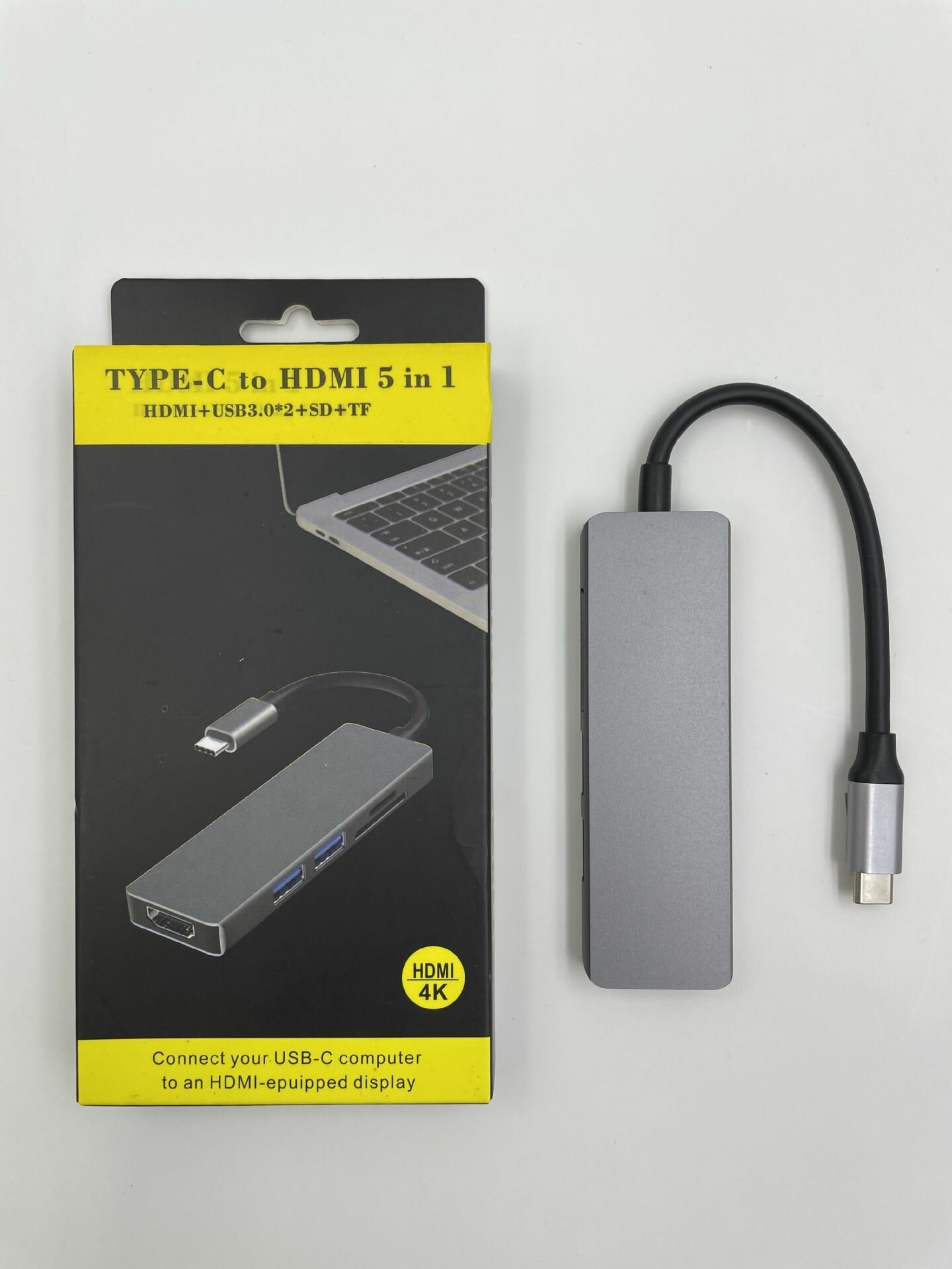 Док-станция Type-C 2345678-in-1 с USB хабом, сетевым адаптером и HDMI 2.0 4K