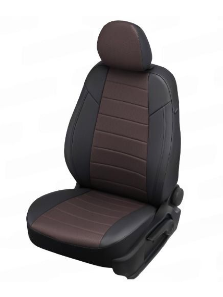 Автомобильные чехлы "Автопилот" на сиденья на TOYOTA CAMRY XV30 2002-2006 Г. В, экокожа, черно-тем. коричневый