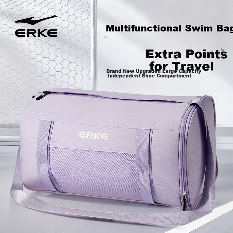 ERKE (ERKE) Swimming Fitness Bag Dry and Wet Separation Travel Men and Women Sports Toiletry Special Waterproof Swimming Bag Purple