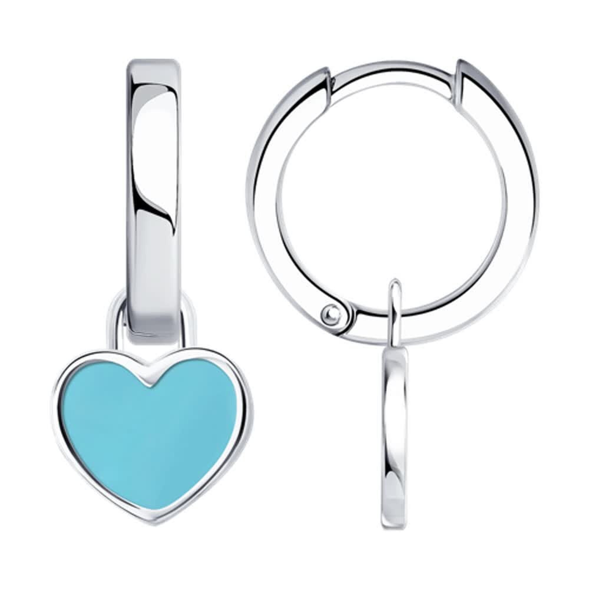 Серьги трансформеры, серебро, 925 проба, родирование, эмаль