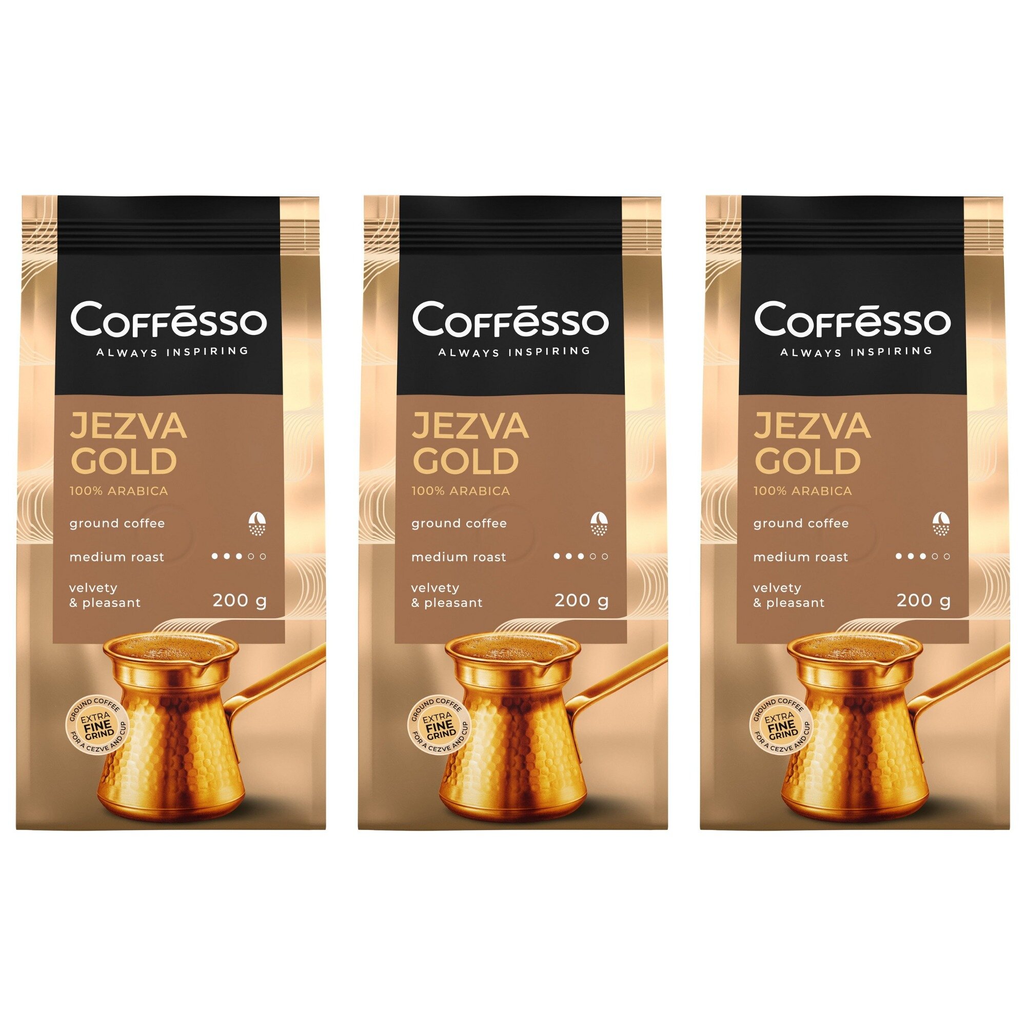 Кофе молотый Coffesso Jezva Gold, 200 г, 3 уп