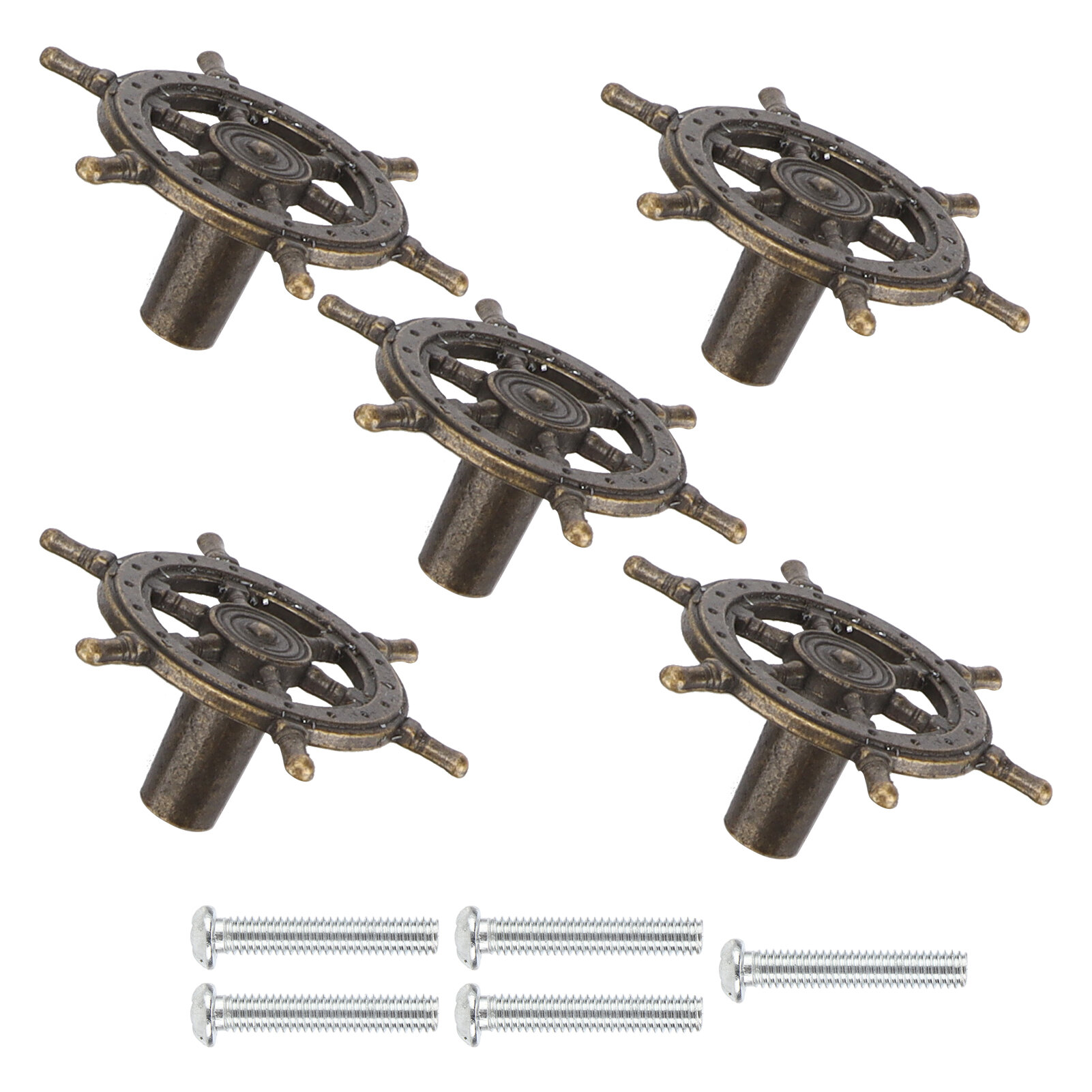 Ручки из сплава с одним отверстием, в форме американского ретро-руля, для шкафов, дверей и ящиков.