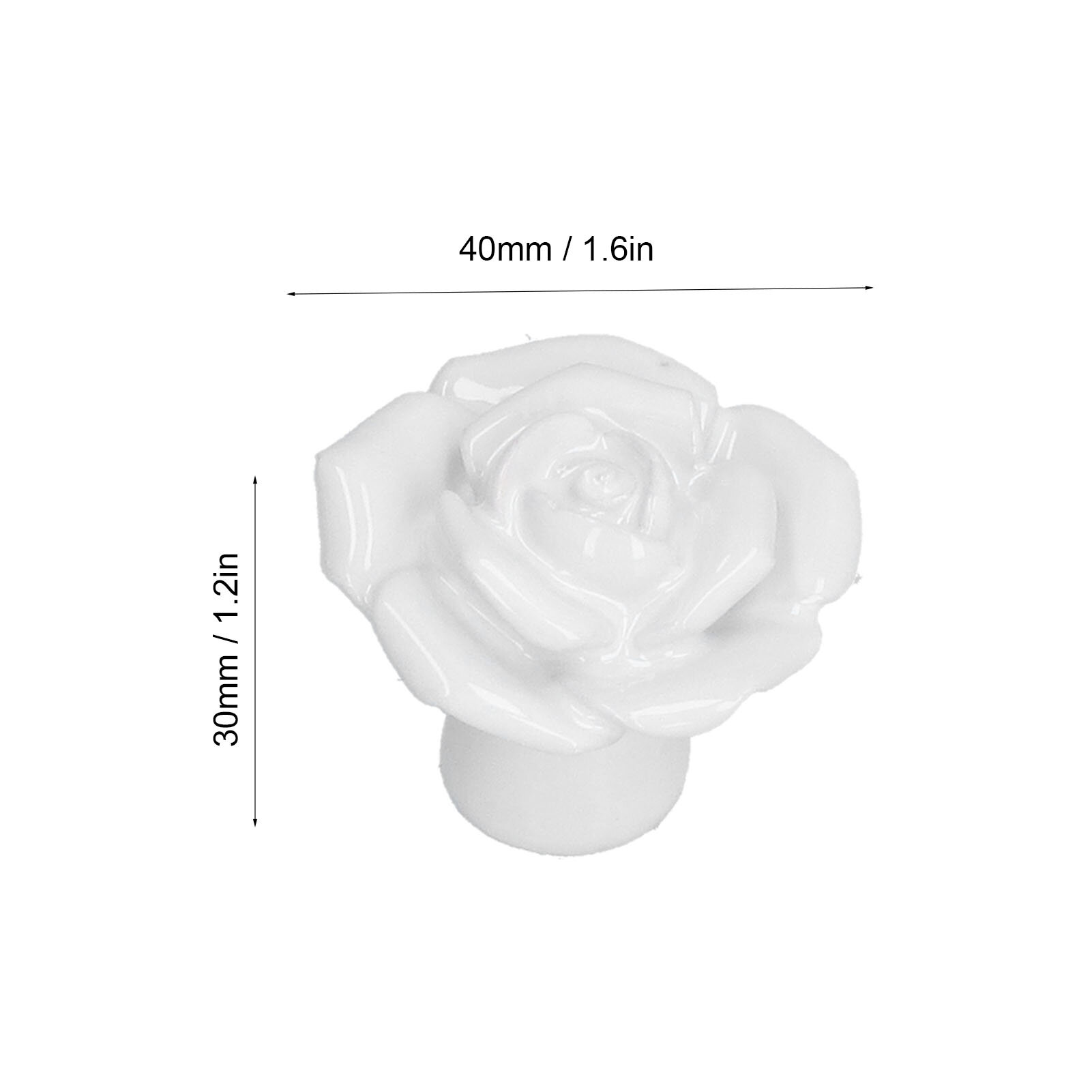 4 комплекта ручек в форме розы, современная керамическая ручка для шкафа для дома, гостиной, спальни, белого цвета