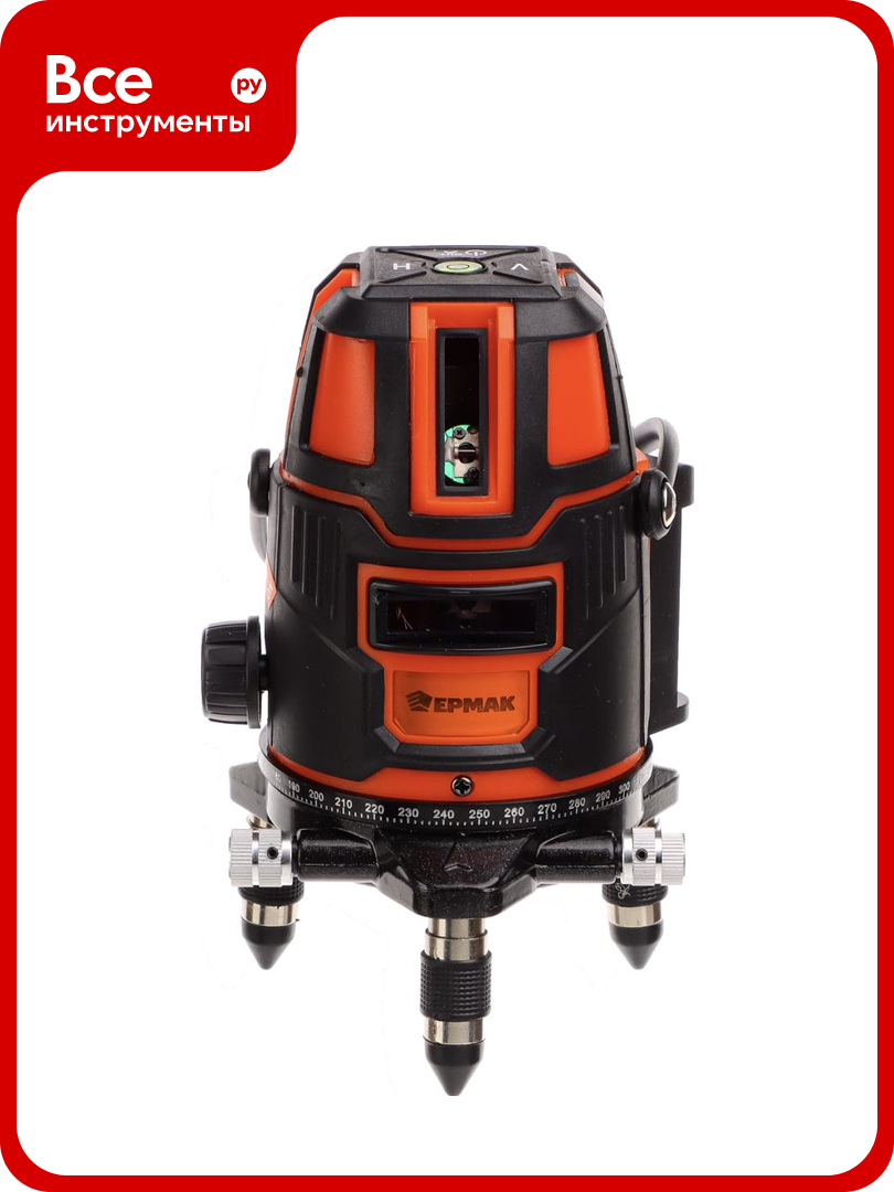 Уровень лазерный ермак 3 зеленых луча, 15м, 2400 мАч, зарядное устройство, защитные очки, кейс 916-287