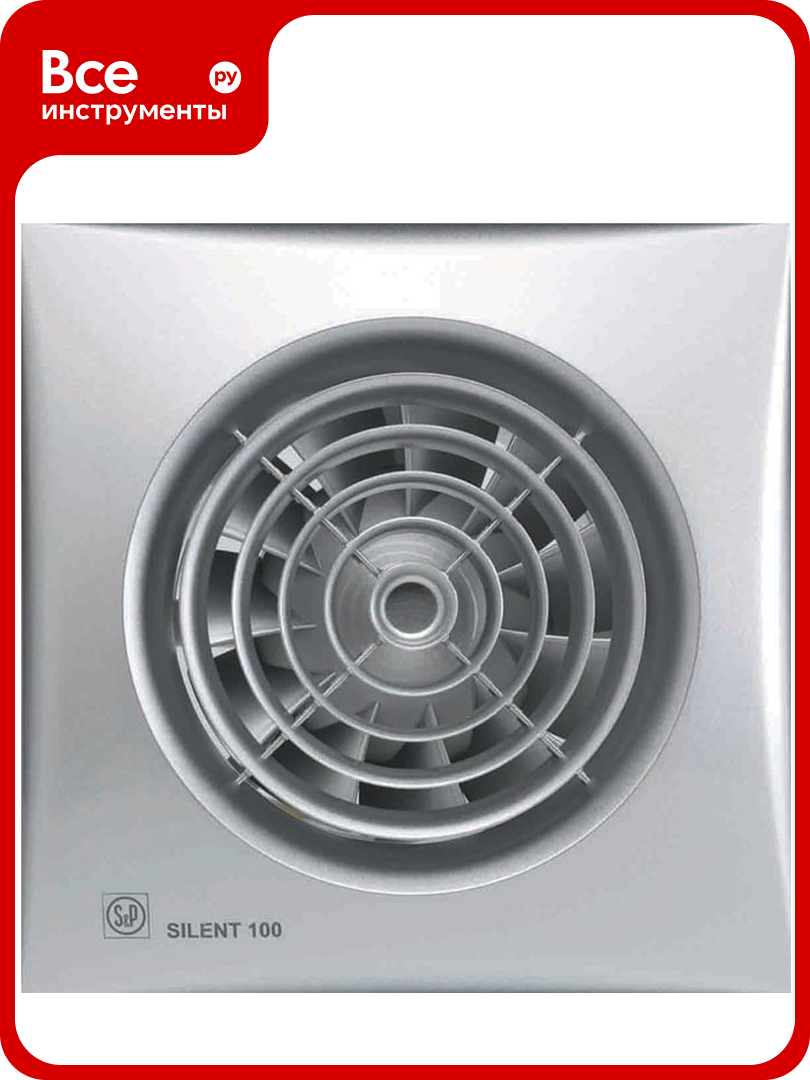 Вентилятор Soler&Palau SILENT-100 CZ SILVER RE 03-0103-105, для использования в ванных