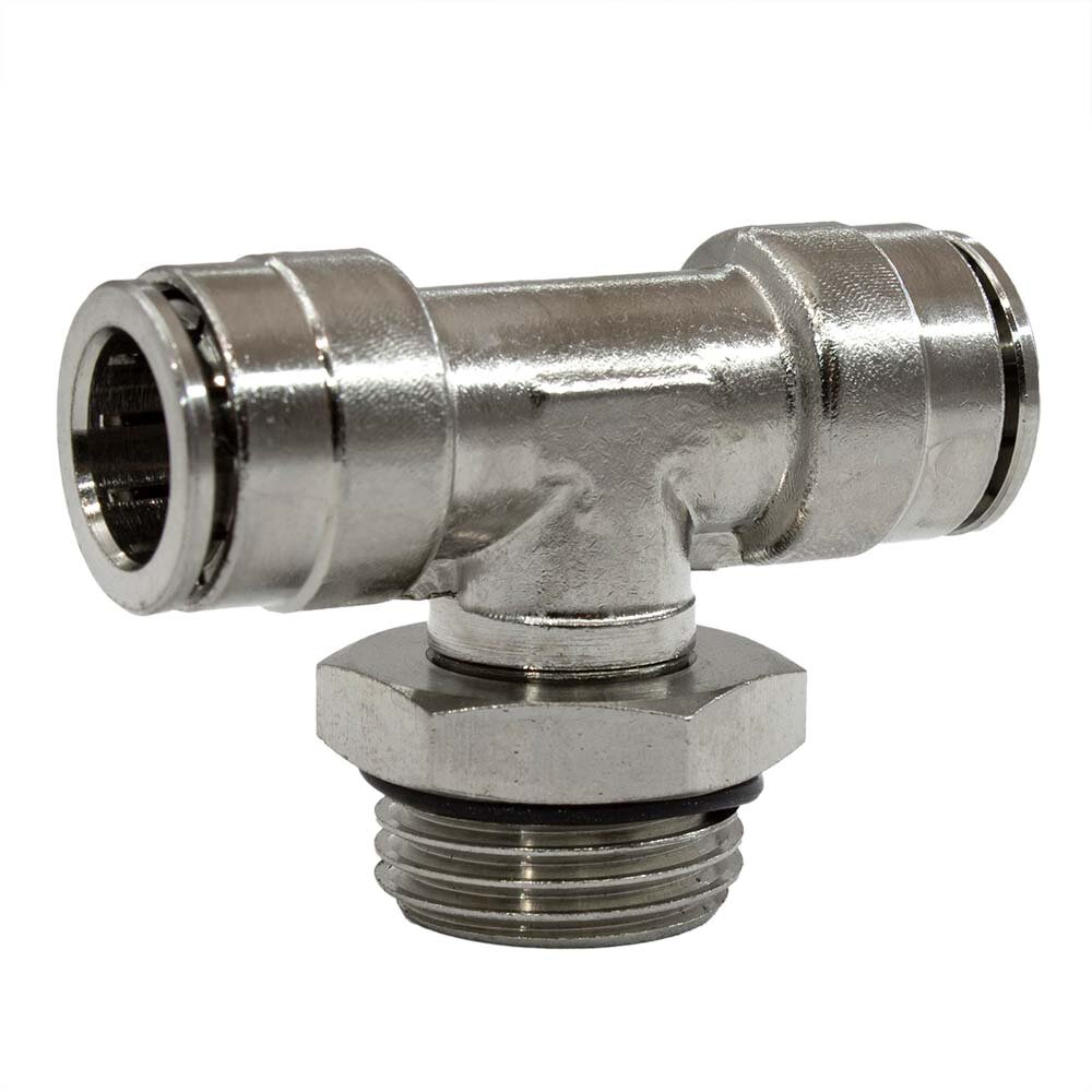 Пневмофитинг цанговый T-образный Cn-T1/2M-14 PI TOOLS, 1/2" наружная резьба – 14 мм, поворотный, Арт. 1734