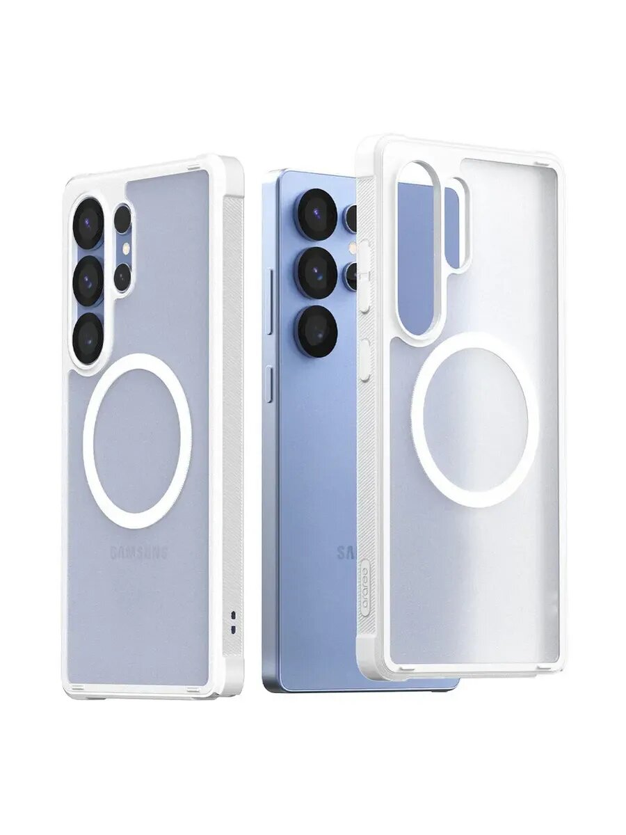 Чехол на Samsung Galaxy S25 Ultra Araree Duple M Armor, поликарбонат/силикон, магнитный, белый