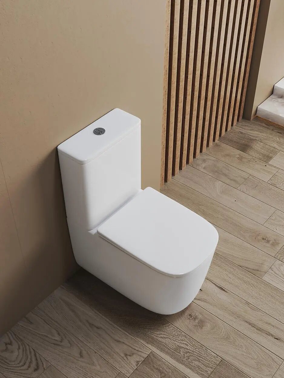 Унитаз компакт ALVARO Tornado безободковый с микролифтом и быстросъемным сиденьем