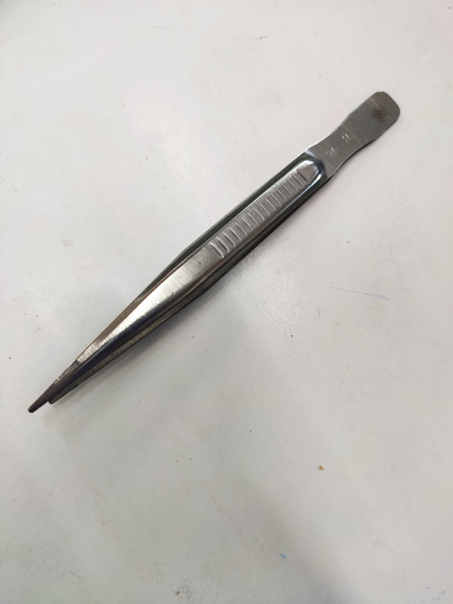 Пинцет технический, нержавеющая сталь, прямые кончики, длина 15 см